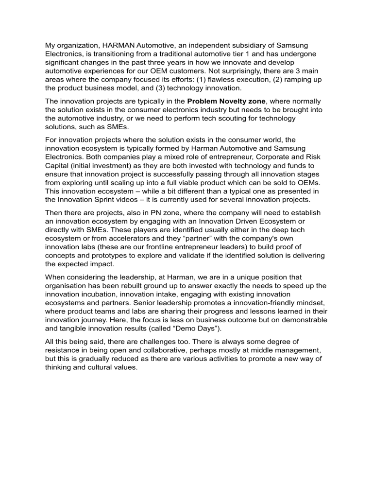 HARMAN Automotive: Innovating for the Future of Automotive Experiences