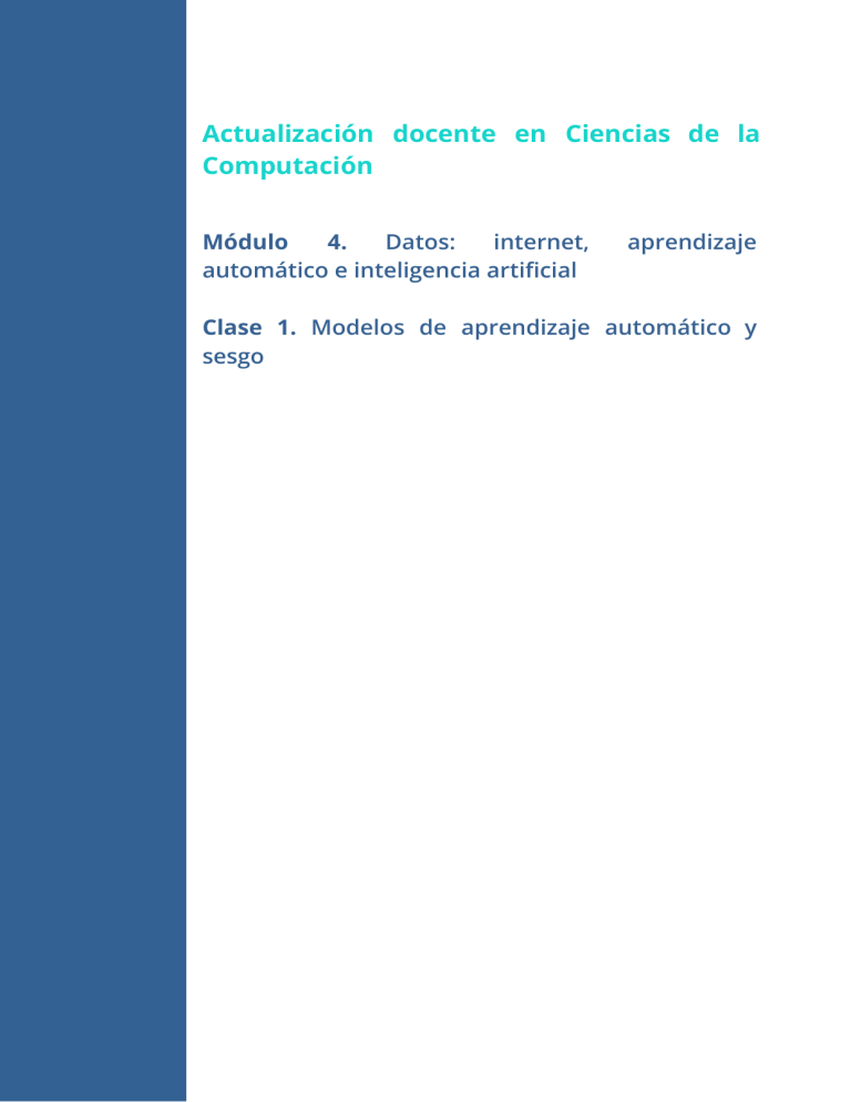 M4 C1 Modelos de aprendizaje automático y sesgo