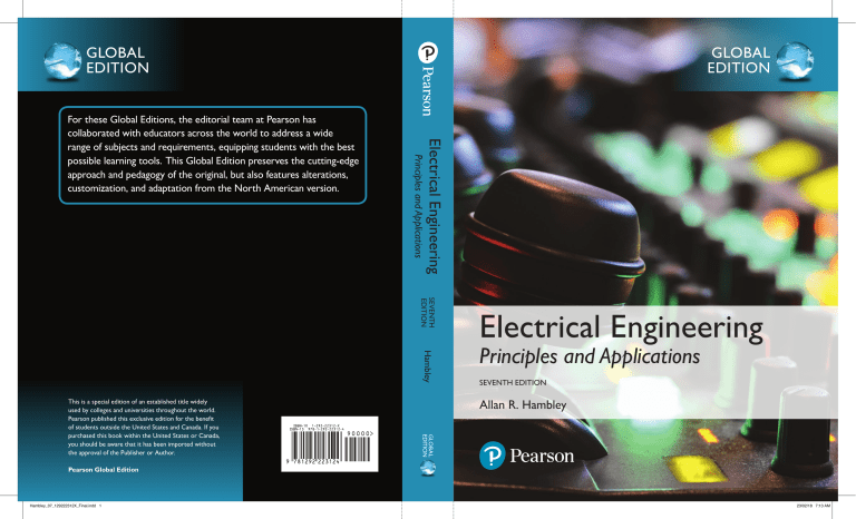 Electrical Engineering Principles & Applications Textbook - Hambley 7th Ed
