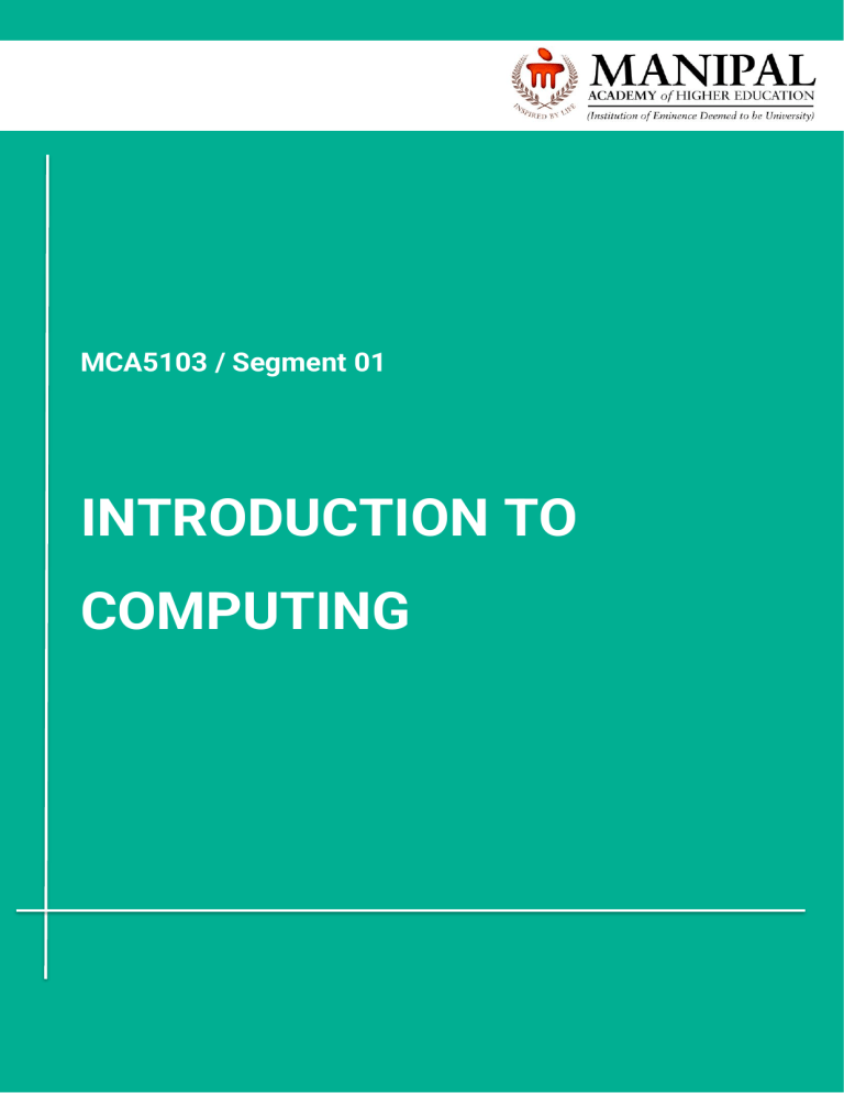 Introduction to Computing: Algorithms, Flowcharts & Language Processors