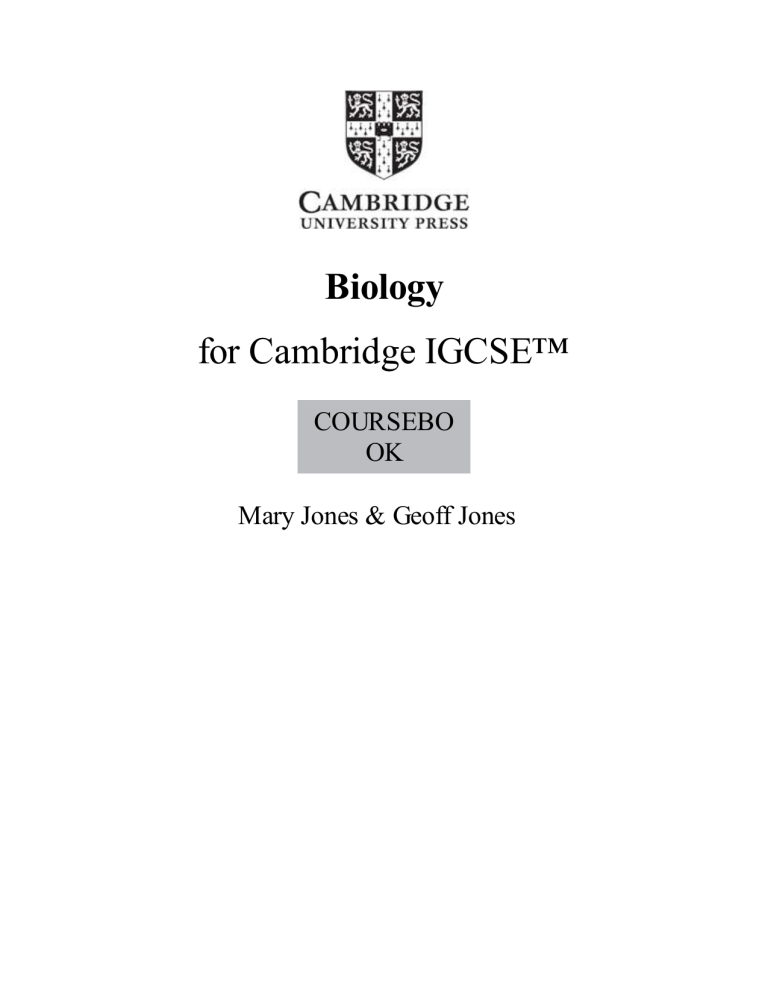 Cambridge IGCSE Biology Coursebook: Comprehensive Syllabus Guide