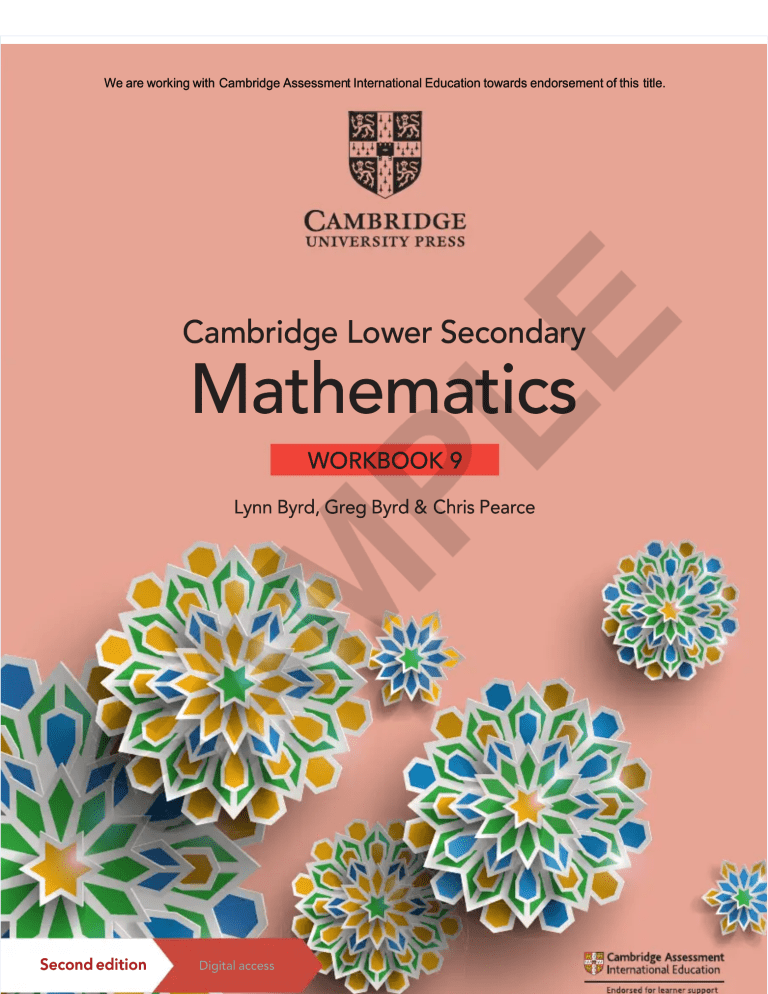 Cambridge Lower Secondary Mathematics Workbook 9 - Second Edition