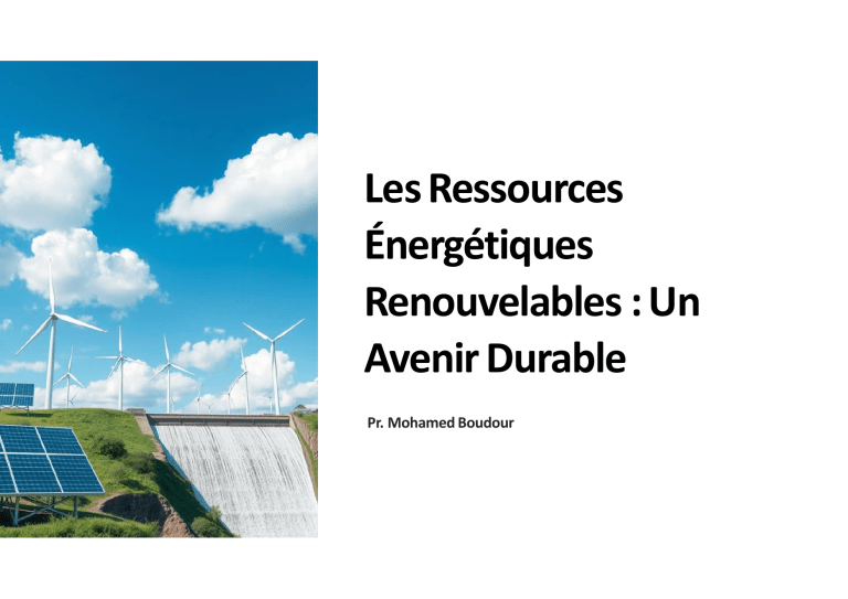 Ressources Énergétiques Renouvelables : Un Avenir Durable