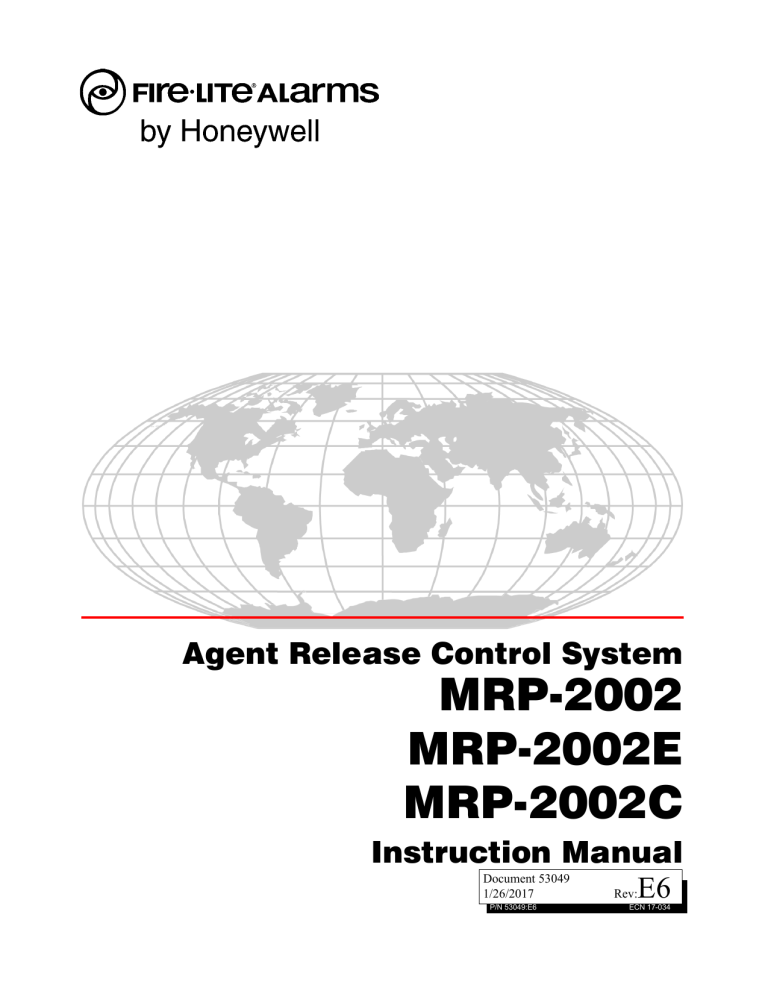 MRP-2002 Agent Release Control System Instruction Manual | Fire-Lite
