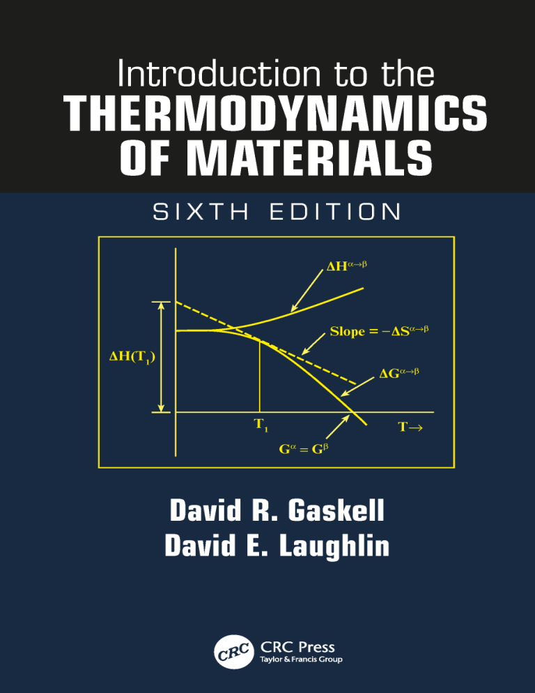 Introduction to Thermodynamics of Materials - Gaskell & Laughlin