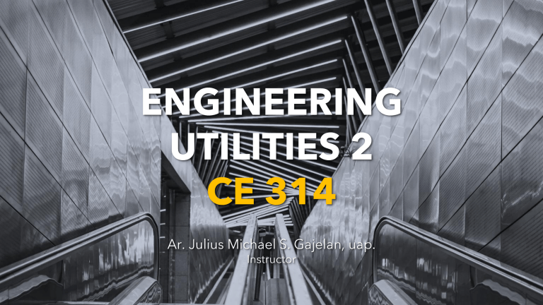 Engineering Utilities 2 (CE 314) Course Introduction
