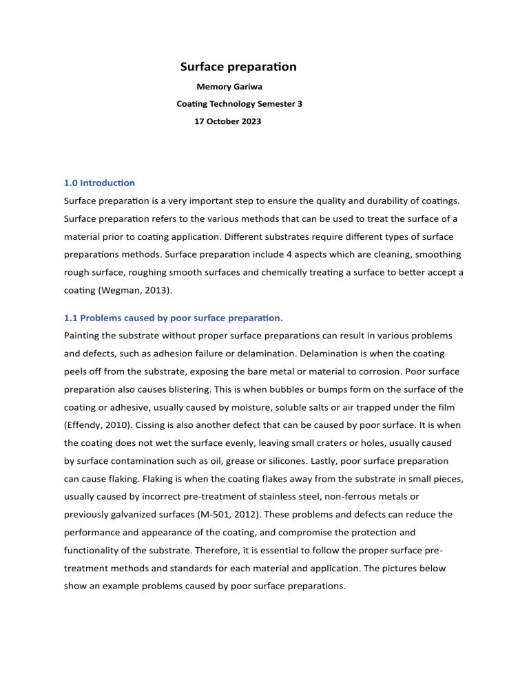 Surface Preparation for Coatings: Methods, Defects & Primers