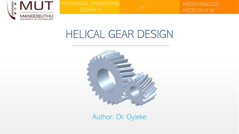 Helical Gear Design: Principles, Calculations & Strength Analysis