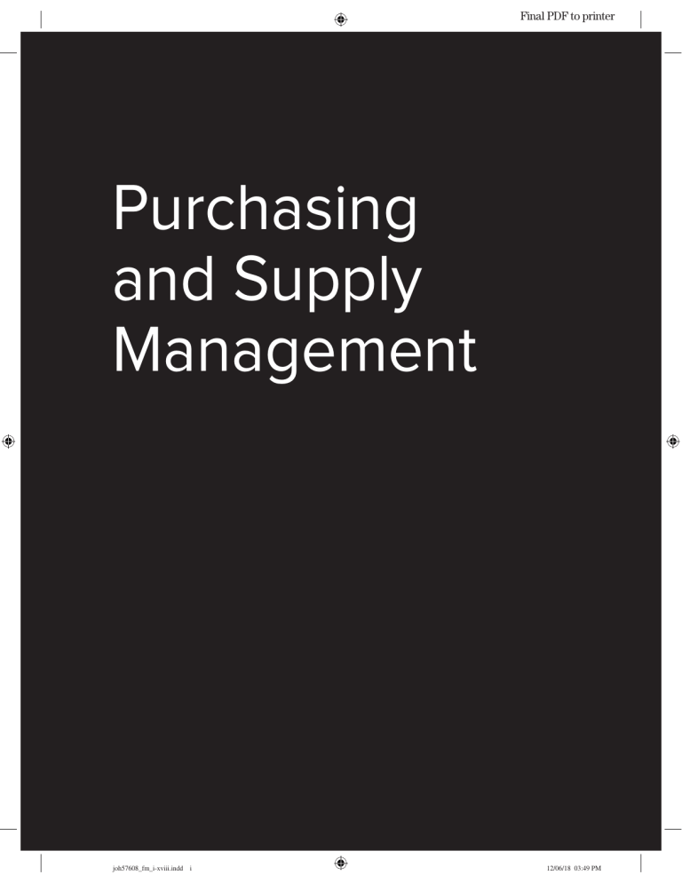 Purchasing & Supply Management: 16th Edition Textbook