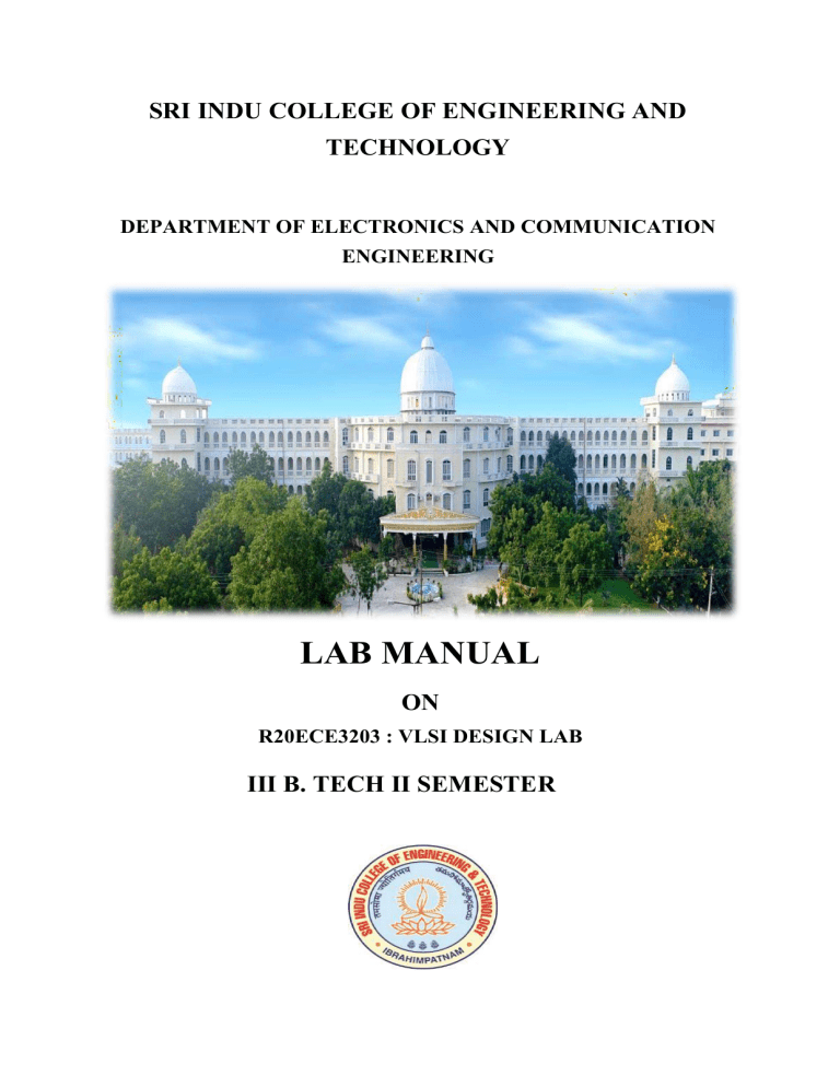VLSI Design Lab Manual: Verilog HDL & CMOS Circuit Experiments