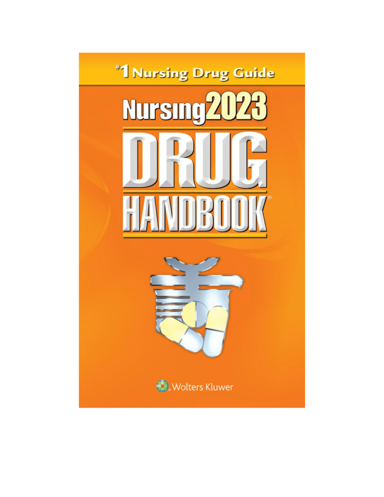 Nursing2023 Drug Handbook: Essential Guide for Safe Medication ...