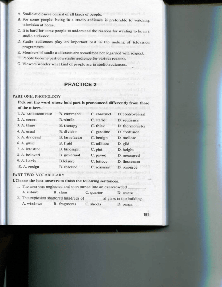 English Language Practice: Phonology, Vocabulary, Grammar, Reading