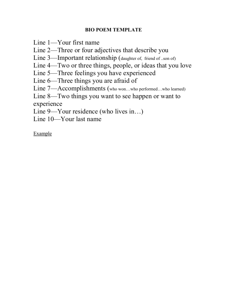 Bio Poem Template: Easy Guide to Writing Your Personal Poem