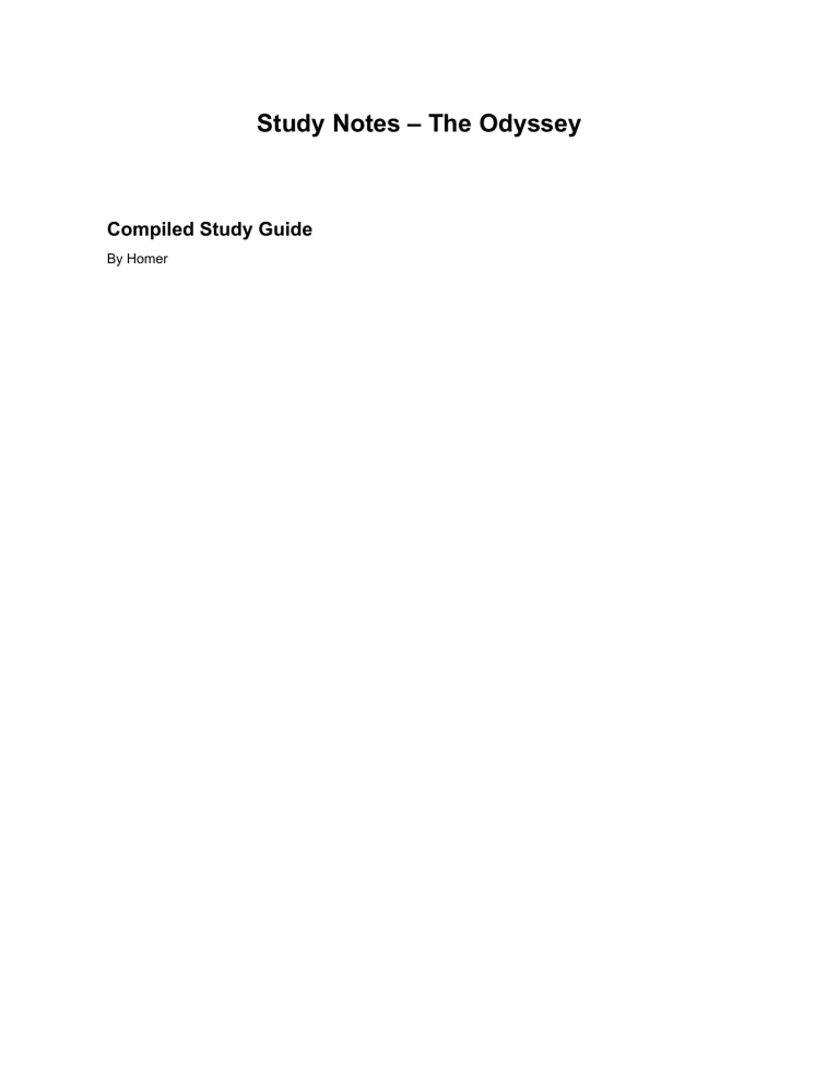 The Odyssey Study Guide: Key Characters, Summaries, Themes & Terms