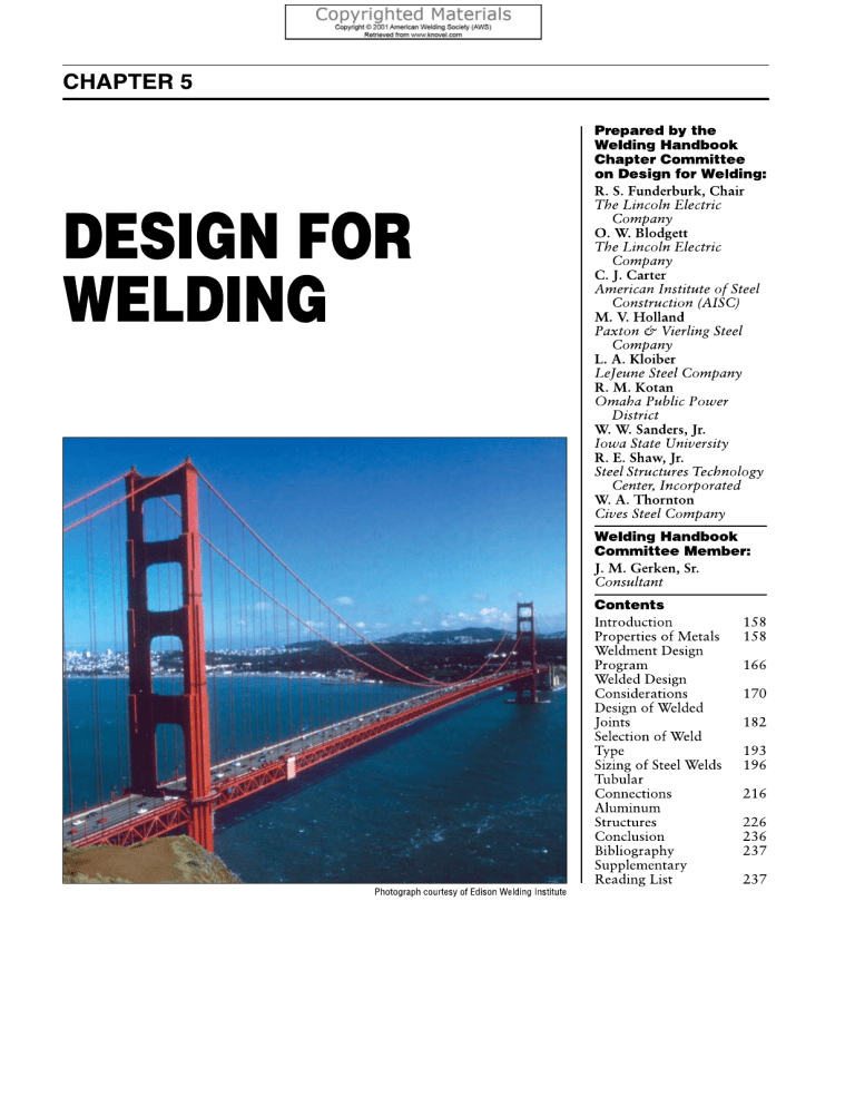 Design for Welding: Properties, Strength, Stiffness & Joint Design