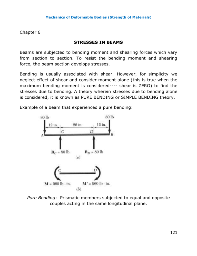 Stresses in Beams: Bending & Shear Stress in Deformable Bodies
