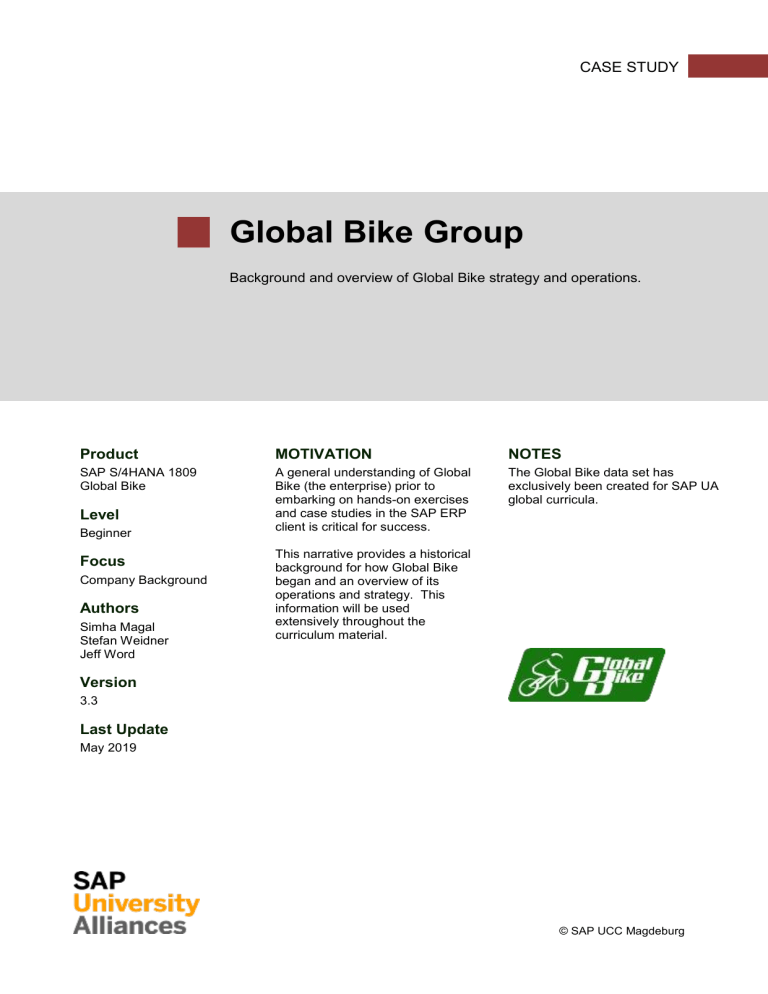 Global Bike Group Case Study: Operations & Strategy for SAP S/4HANA
