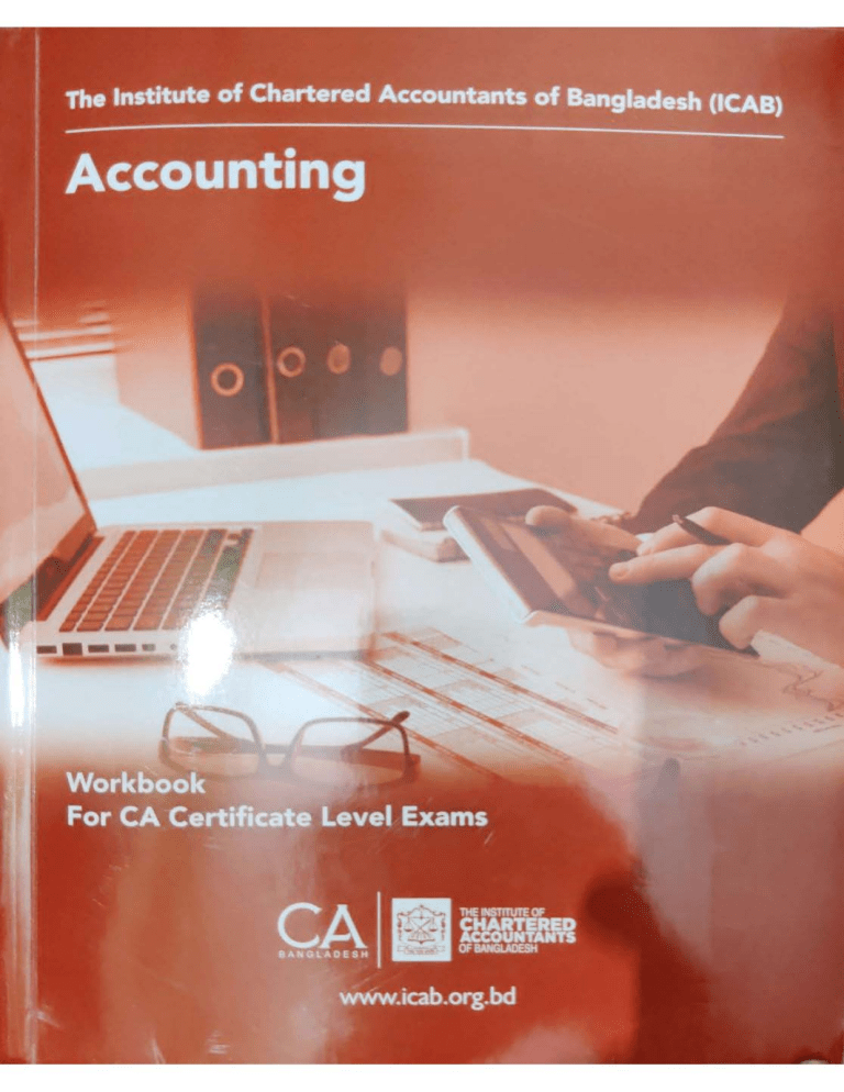 ICAB Accounting Workbook for CA Certificate Level Exams 2024