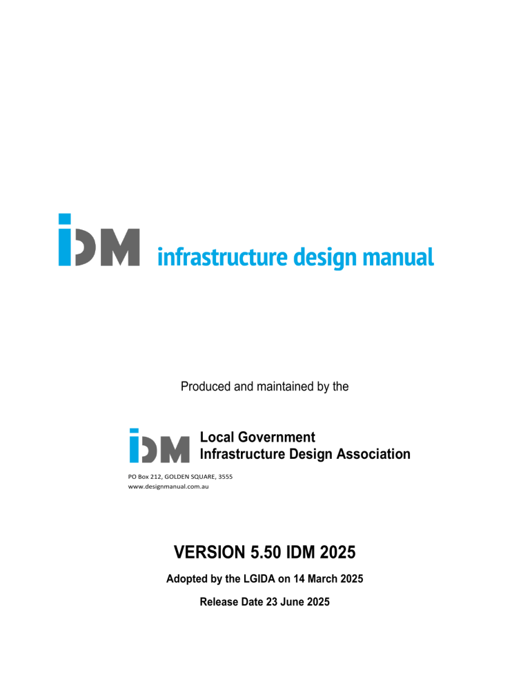 Infrastructure Design Manual 2025: Local Government Engineering Standards