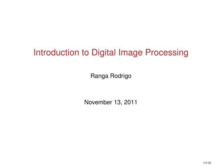 Digital Image Processing: Concepts, Applications & Matlab Tutorial