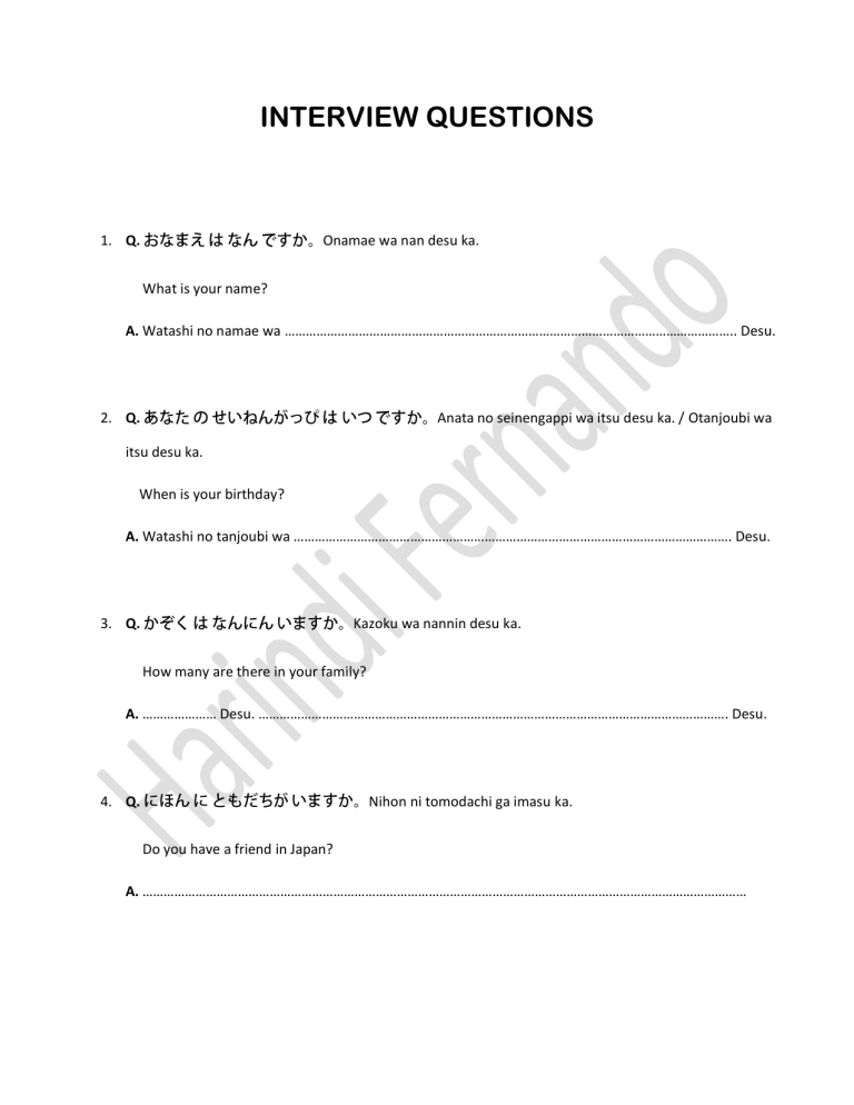 Japanese Interview Questions: Practice Guide for Language Learners