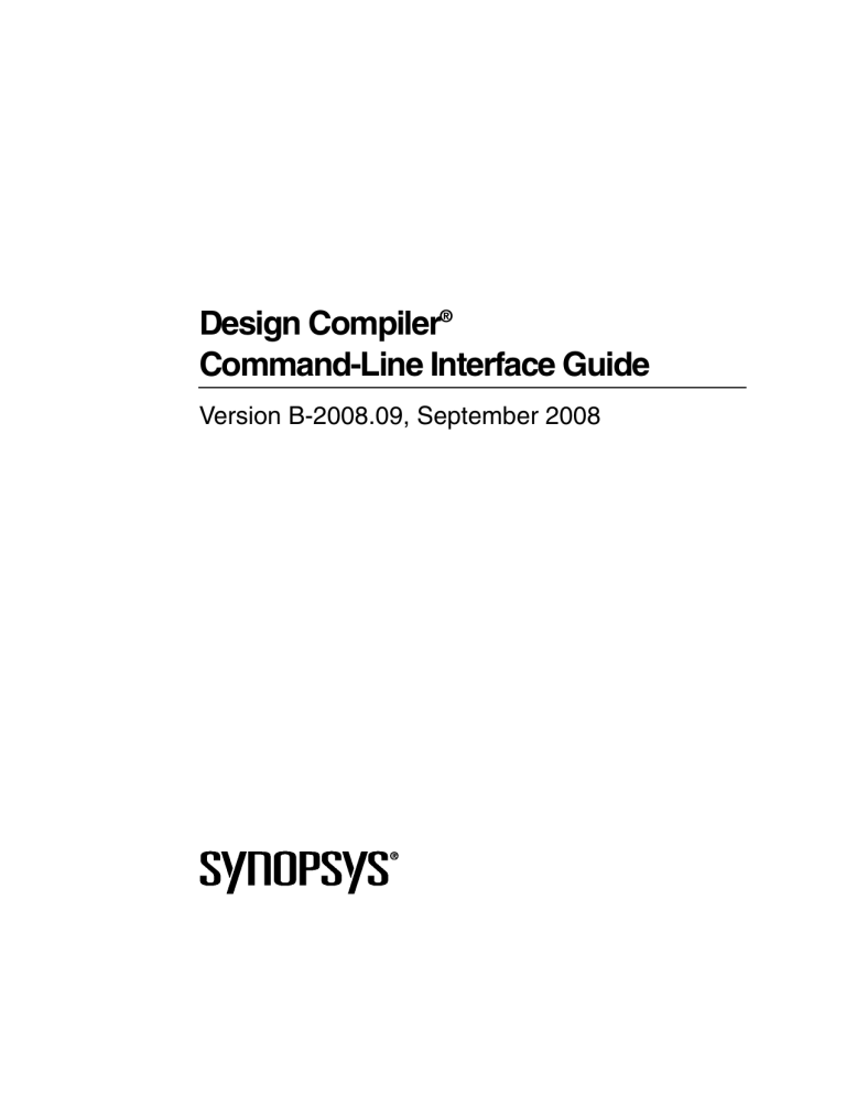 Design Compiler Command-Line Interface Guide | Synopsys 2008