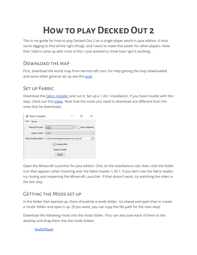 How to Play Decked Out 2 in Minecraft: Single Player Setup Guide