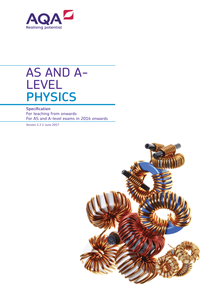 AQA AS & A-Level Physics Specification 2016 Onwards | Curriculum