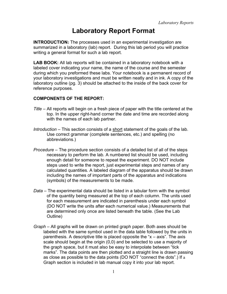 Science Lab Report Format: Guidelines, Data, Calculations & Errors