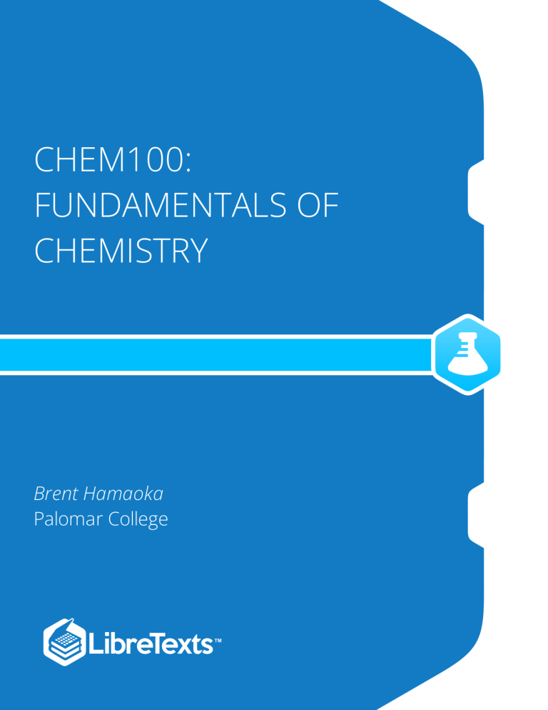 CHEM100: Fundamentals of Chemistry - OER Textbook by Brent Hamaoka
