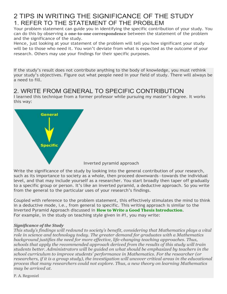 Writing Research Paper Sections: Significance, Definitions, Scope ...