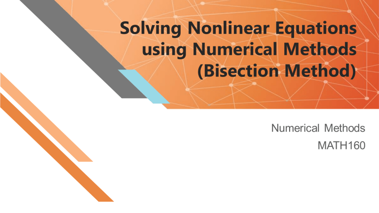 Solving Nonlinear Equations: Bisection Method in Numerical Analysis