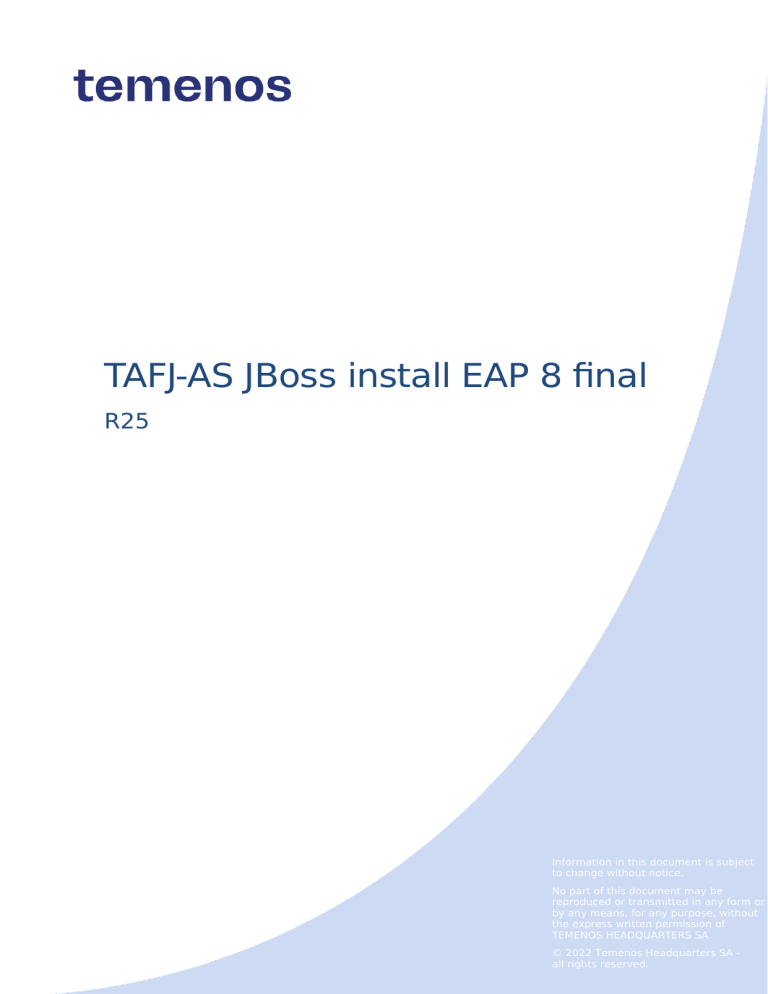 TAFJ-AS JBoss EAP 8 Installation & Configuration Guide | Temenos