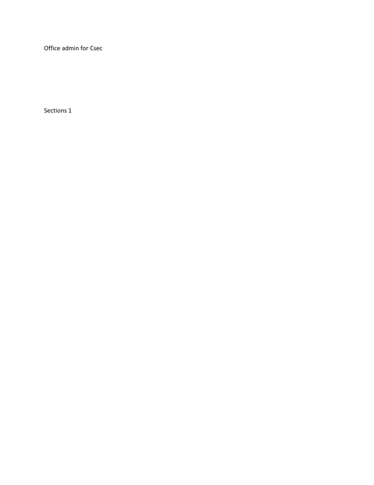 Office Administration for CSEC: Study Guide - Sections 1