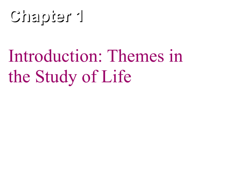 Biology Introduction: Themes in the Study of Life & Evolution