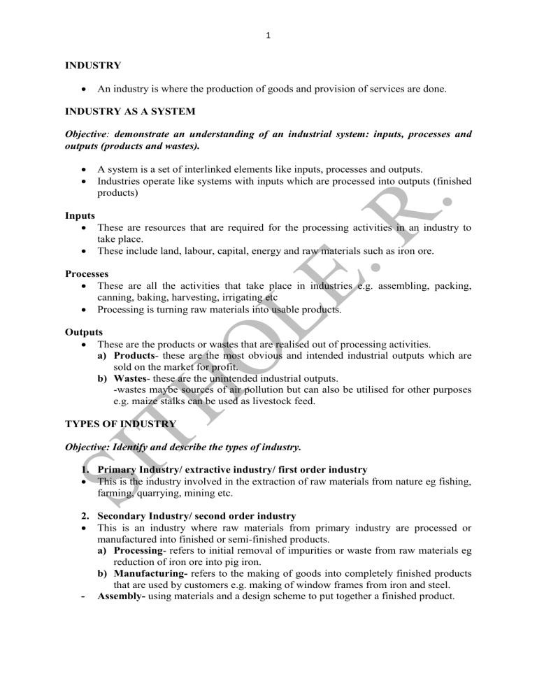 Industry & Employment Structure: Types, Systems, Location Factors