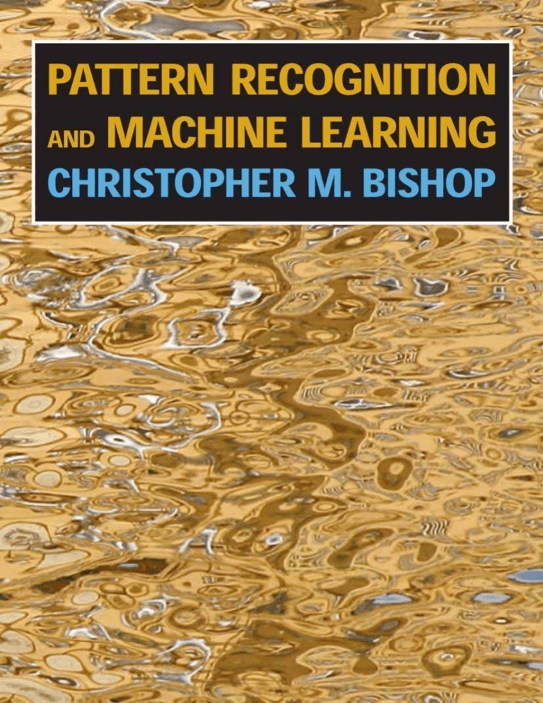 Pattern Recognition and Machine Learning Textbook by Christopher Bishop