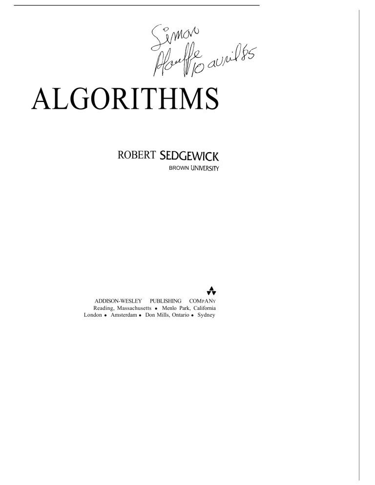 Algorithms: A Computer Science Textbook by Robert Sedgewick