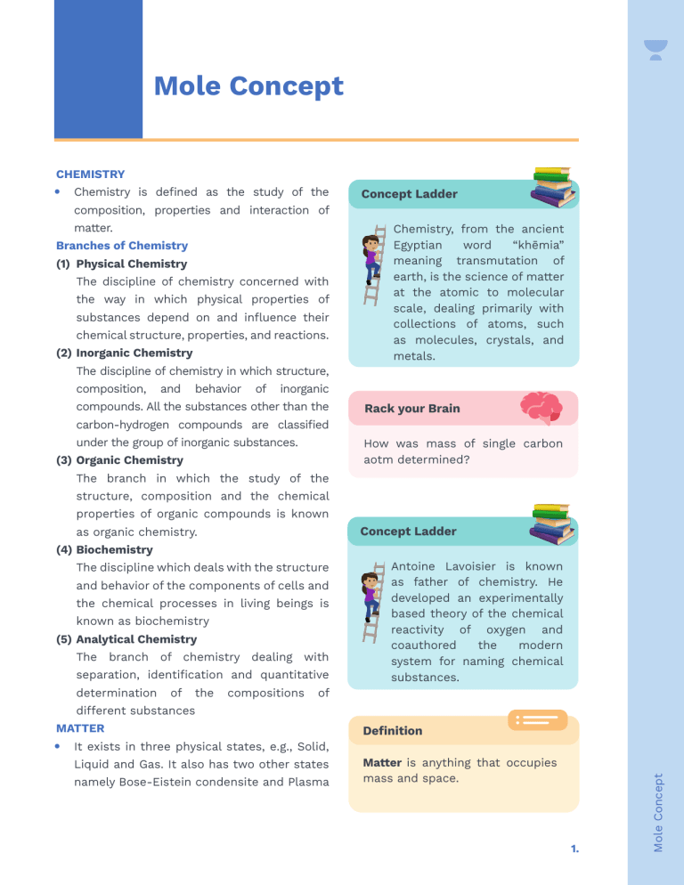 Mole Concept: Chemistry Fundamentals, Matter, and Measurement