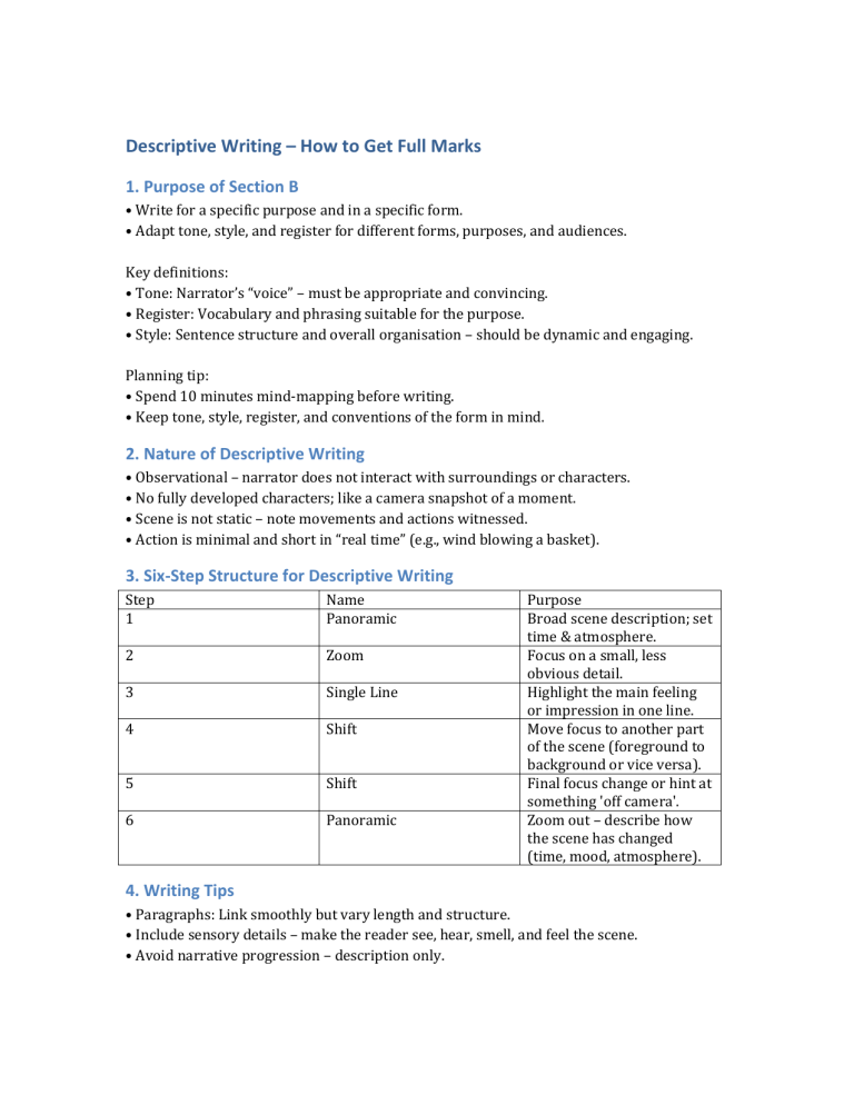 Descriptive Writing Guide: How to Get Full Marks & Master Techniques
