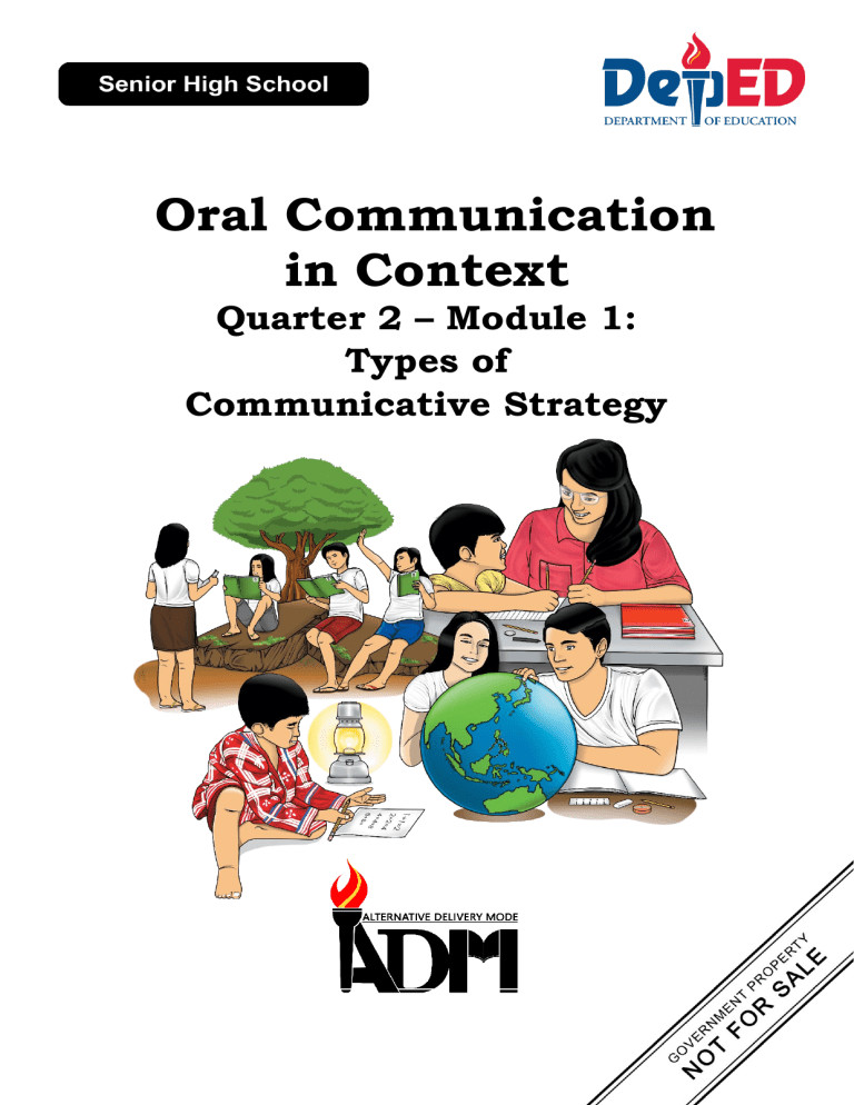 Oral Communication in Context: Types of Communicative Strategy Module 1