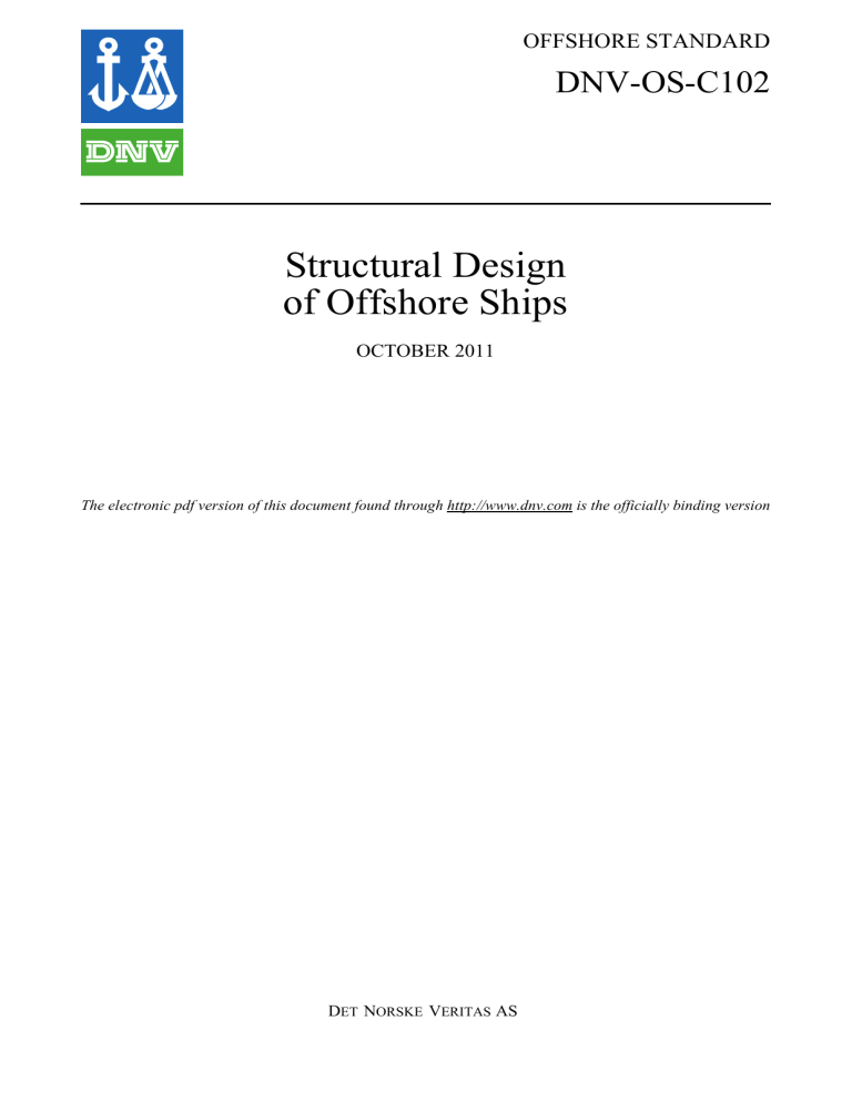 DNV-OS-C102: Structural Design of Offshore Ships Standard (2011)