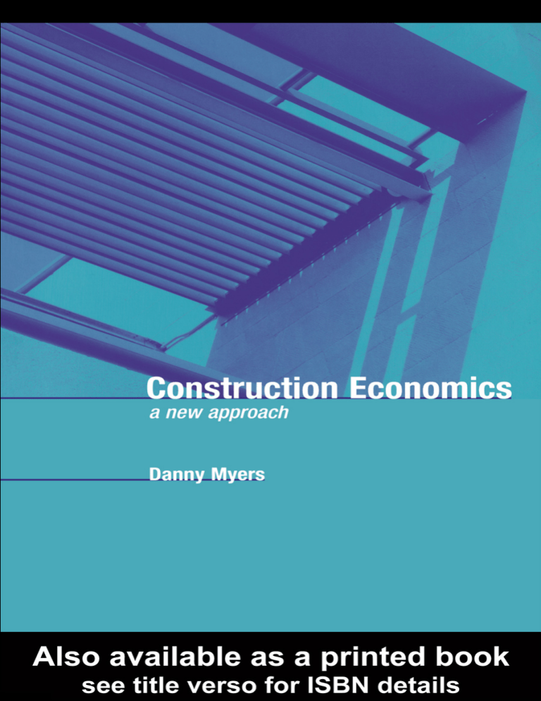 Construction Economics: A New Approach | Theory & Practice for Students