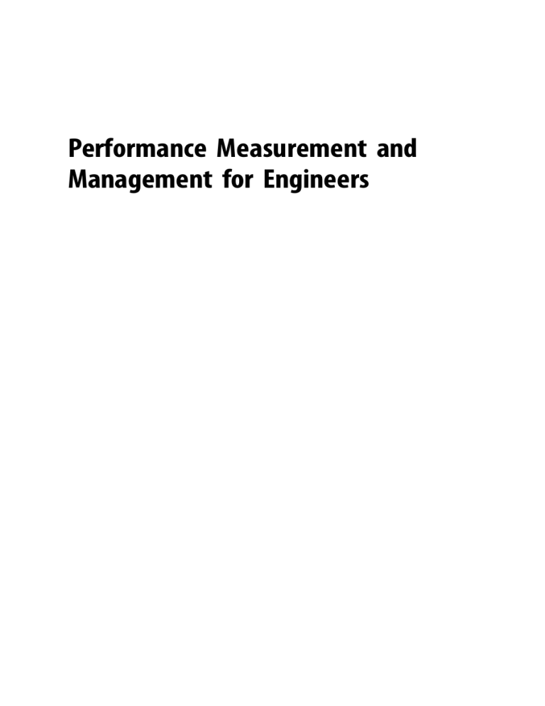 Performance Measurement & Management for Engineers Textbook