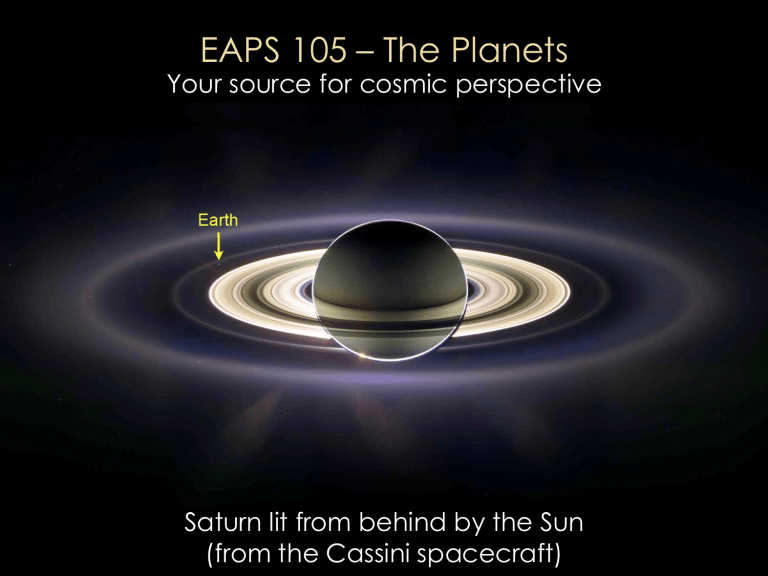 EAPS 105: The Planets - Solar System Overview