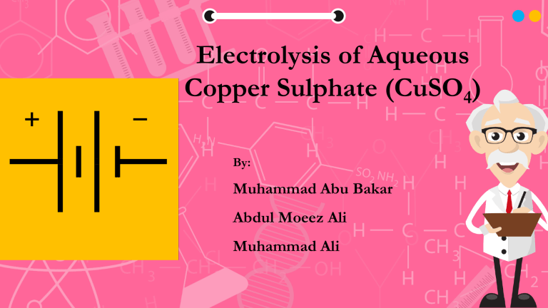 Electrolysis of Copper Sulphate Presentation