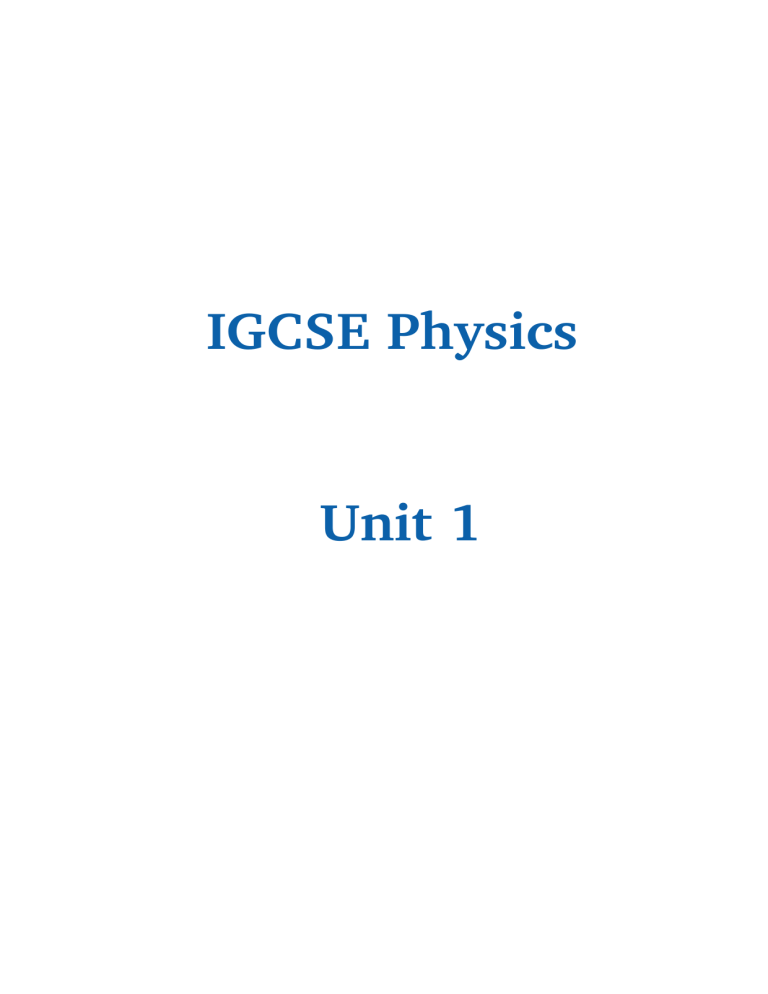 IGCSE Physics: Measurement & Motion Exam Questions