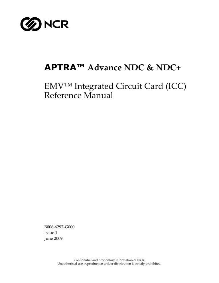 APTRA Advance NDC & NDC+ EMV ICC Reference Manual | NCR Technical Guide