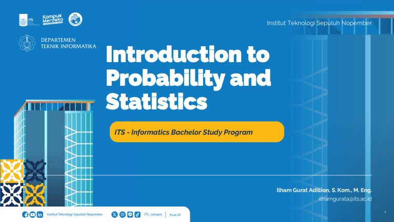 Pengantar Probabilitas dan Statistika - ITS Informatika