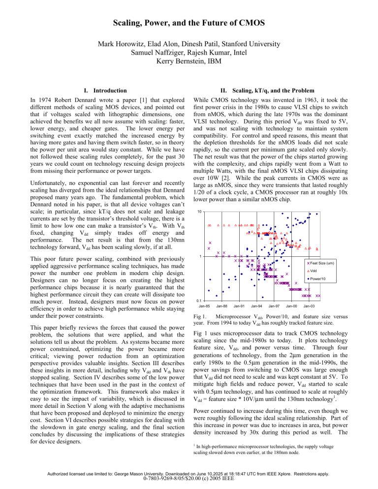 CMOS Scaling, Power, and Future: Challenges & Strategies